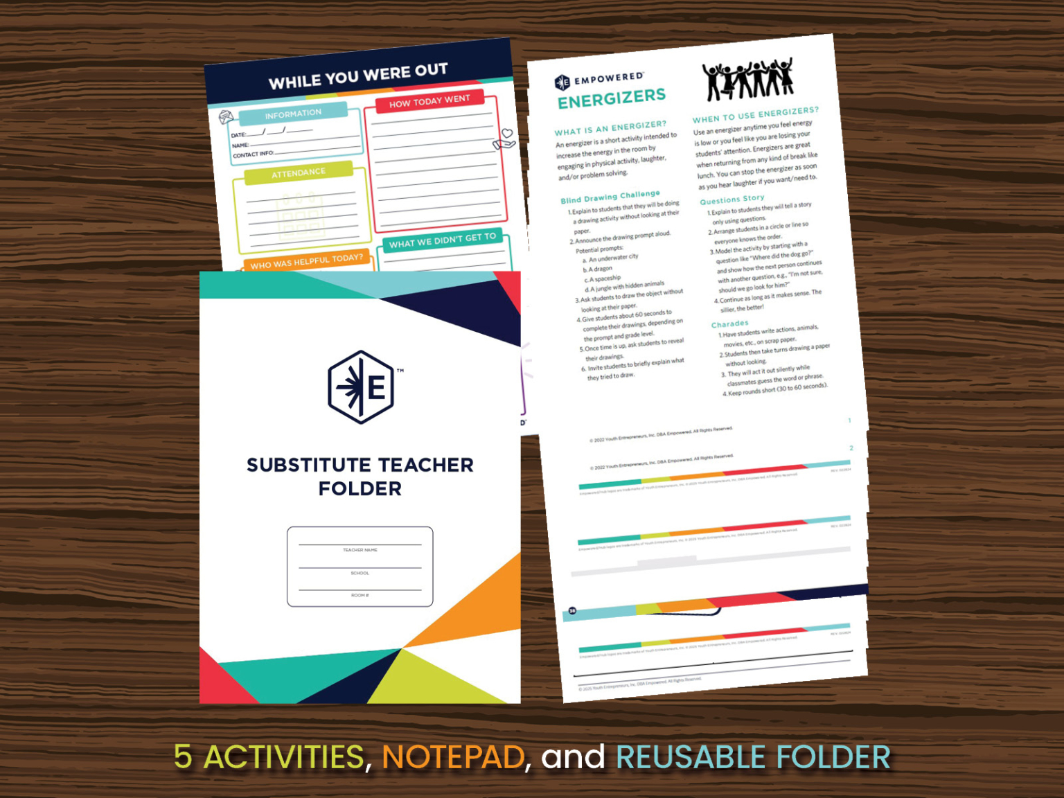 SHOPEMPOWERED - Substitute Plans Activity Pack